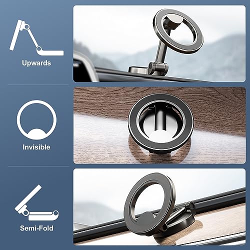 FONKEN Fits MagSafe Car Mount [20 Strongest Magnets] Magnetic Phone Holder for Car Folding Magnetic Phone Mount Hands Free iPhone Car Holder Mount Dash for iPhone 15 14 13 12 Pro Max Plus MagSafe Case
