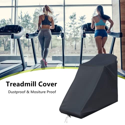 Rilime Treadmill Cover, Waterproof Outdoor Treadmill Covers with Drawstring, Upgrade Dust Proof Heavy Duty Non-Folding Running Machine Cover for Indoor Outdoor