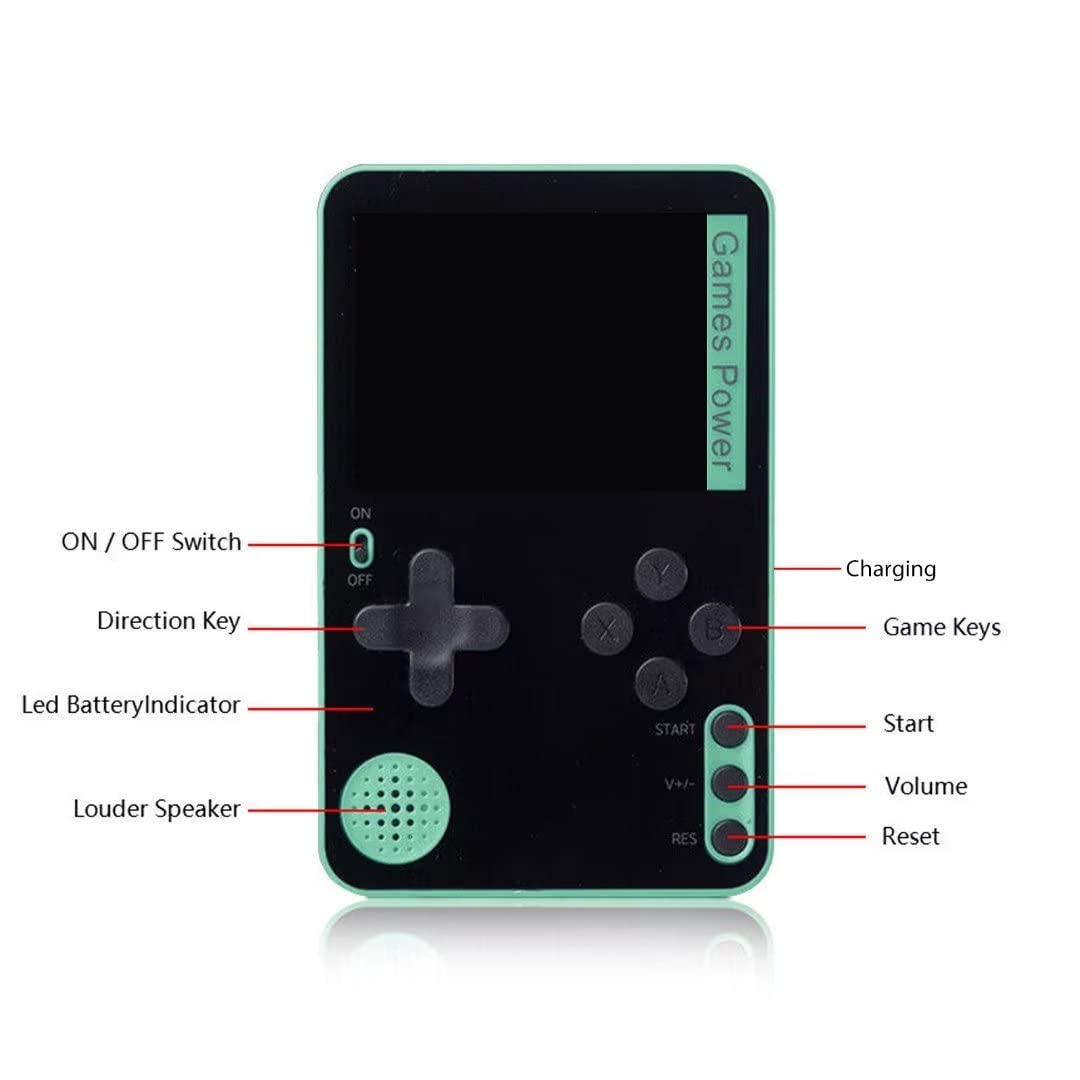 Handheld Retro Video Game Console Gameboy Built-in 500 Classic Games (Blue)