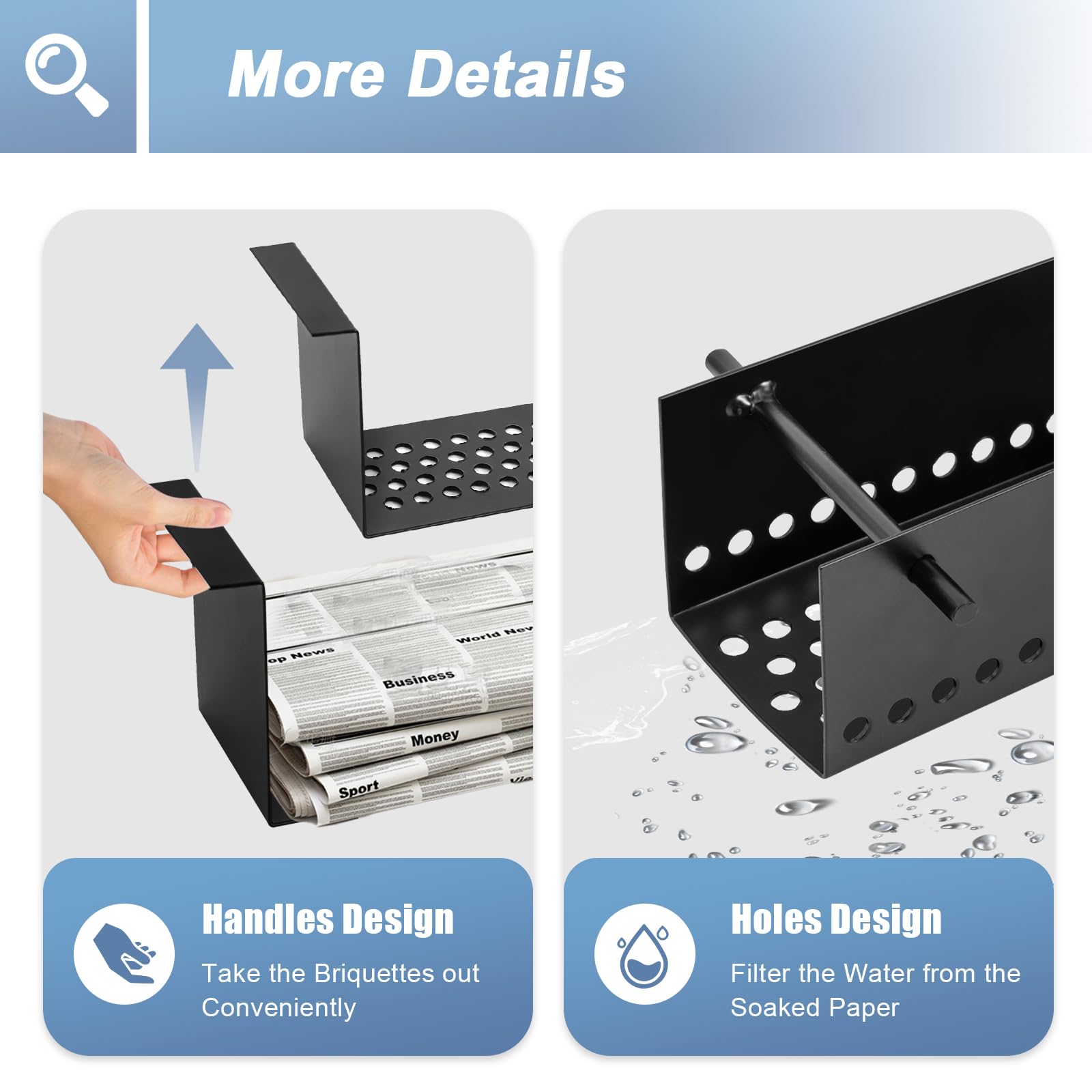 Newspaper Briquette Maker,Eco Recycle Newspaper Fuel Block Brick Press Briquette Maker Paper Log Briquette Maker Heavy Duty Fire Brick Press Burning Fuel Recycle Tool Brick Briquette Maker (1 grids)