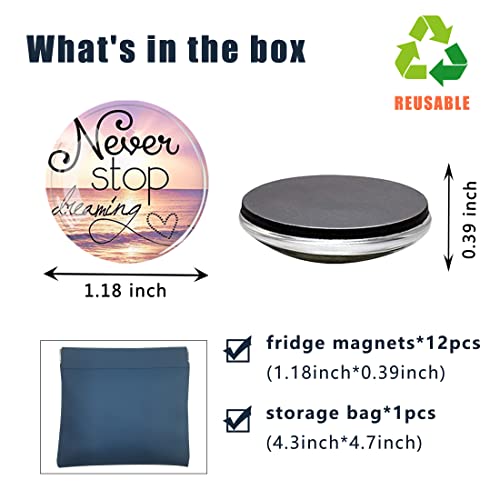 RIMULAplus Cute Refrigerator Magnets for Fridge, Decorative Fridge Magnets Cute, Small Glass Inspirational Magnets for Whiteboard Office Kitchen