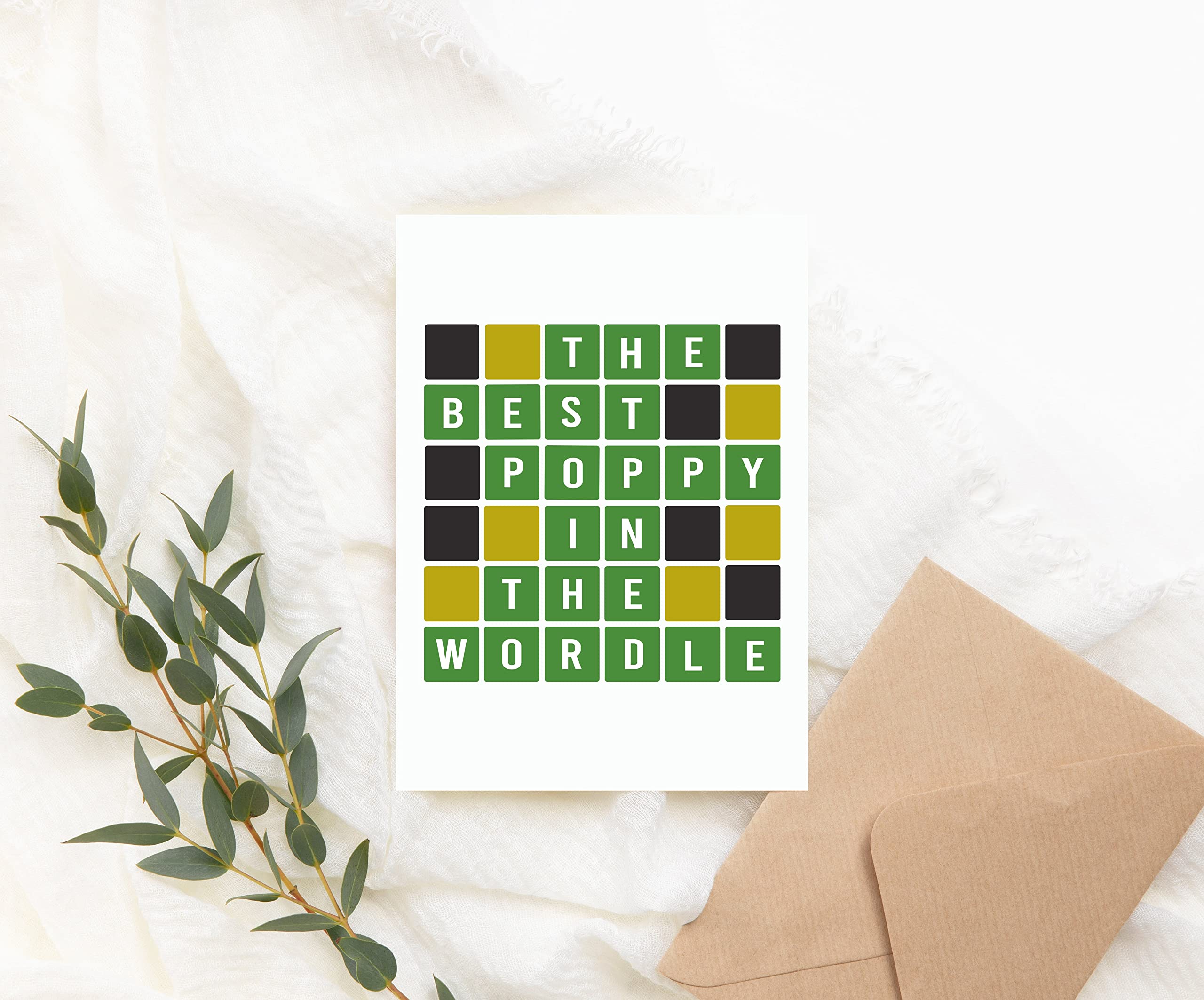 MoltDesigns Wordle For Poppy Card - The Best Poppy In The Wordle - Poppy Gift Wordle - Wordle Themed Fathers Day Card - Wordle Lover Card - Word Game - Birthday Poppy Card - Fathers Day Idea Gift