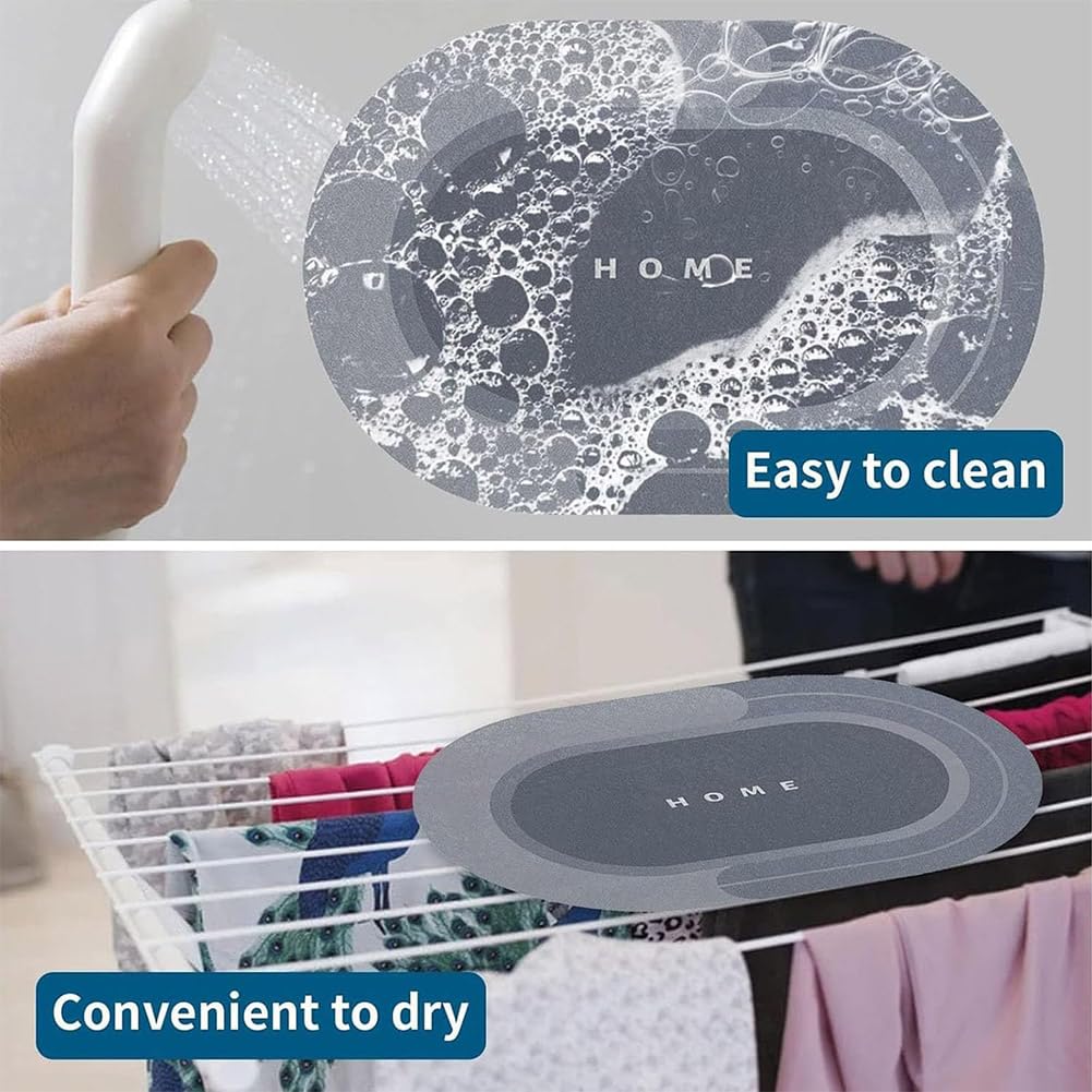 Modernized Bath Mat, Modernized Magic Mat Bathroom, The Magic Mat - Bathroom Mat Quick Dry, Super Absorbent Non Slip Bathroom Rug for Bathroom Floor Bathtub, Easy Care (Light Blue-B, 19.7 x 31.5in)