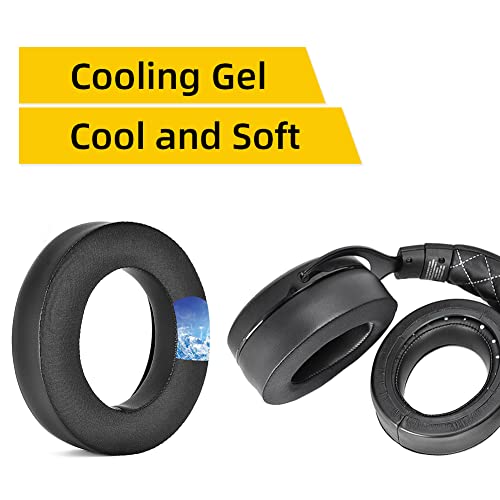 Rummyluck Cooling Gel Ear Cushions Earpads for Corsair HS70 Pro/HS60 Pro/HS50 Pro Wireless Gaming Headset, Black Protein Leather Memory Foam Replacement HS70 Ear Pads Cups Covers