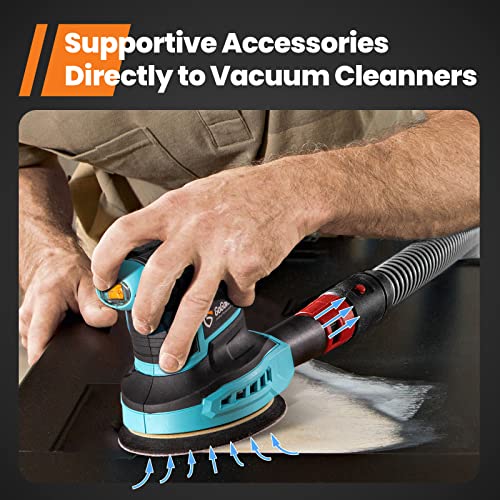 GoGonova 3.0A (360W) Orbit Sander, 6 Speeds Random Orbital Sander, 5” Electric Sander Kit with 15pcs Sandpapers, Dust Collector and Vacuum Adapter, Ideal Power Sander for Woodworking
