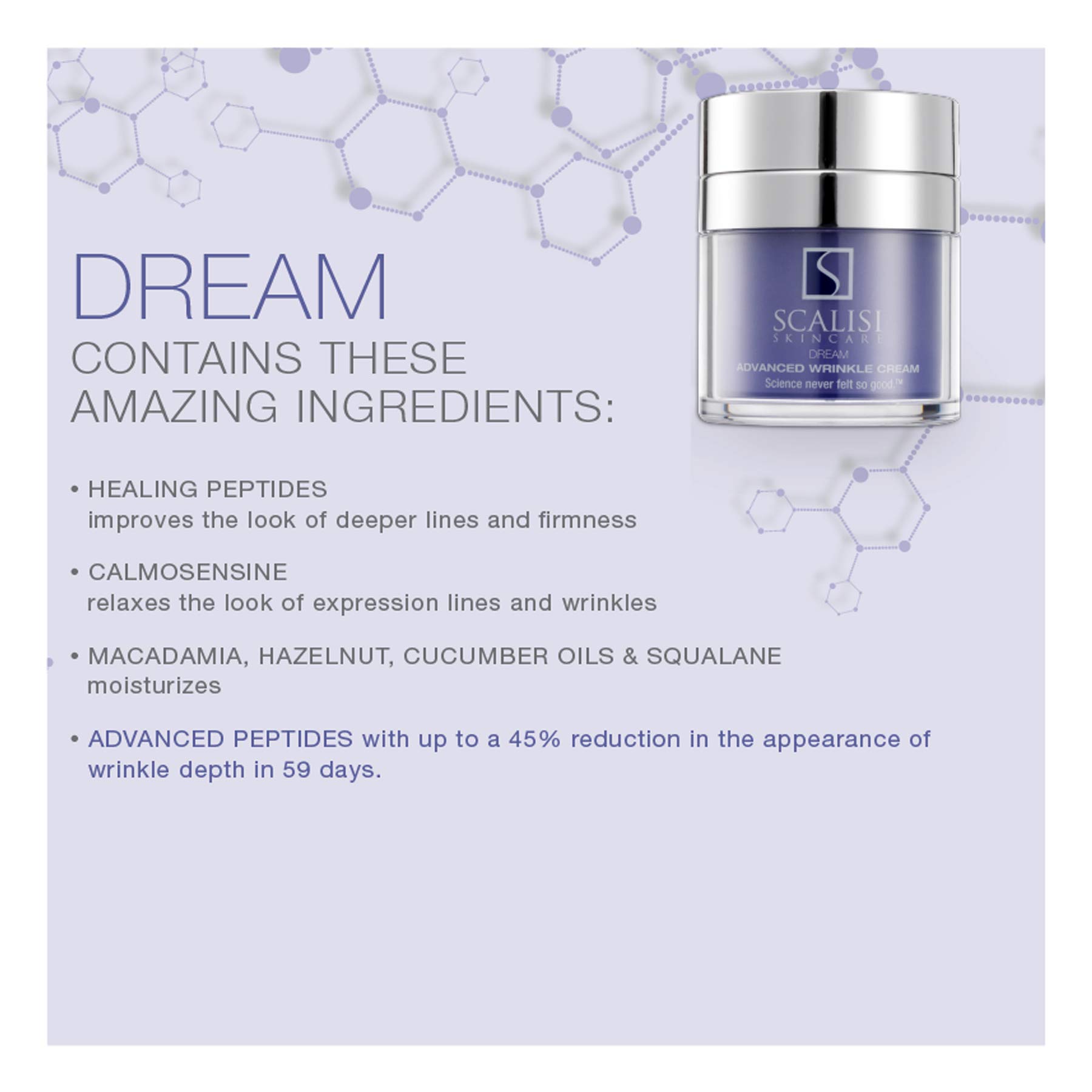 DREAM Advanced Wrinkle Cream by SCALISI NATURALLY SCIENTIFIC SKINCARE - Relaxing, Repairing, Moisturizing Day and Night Cream