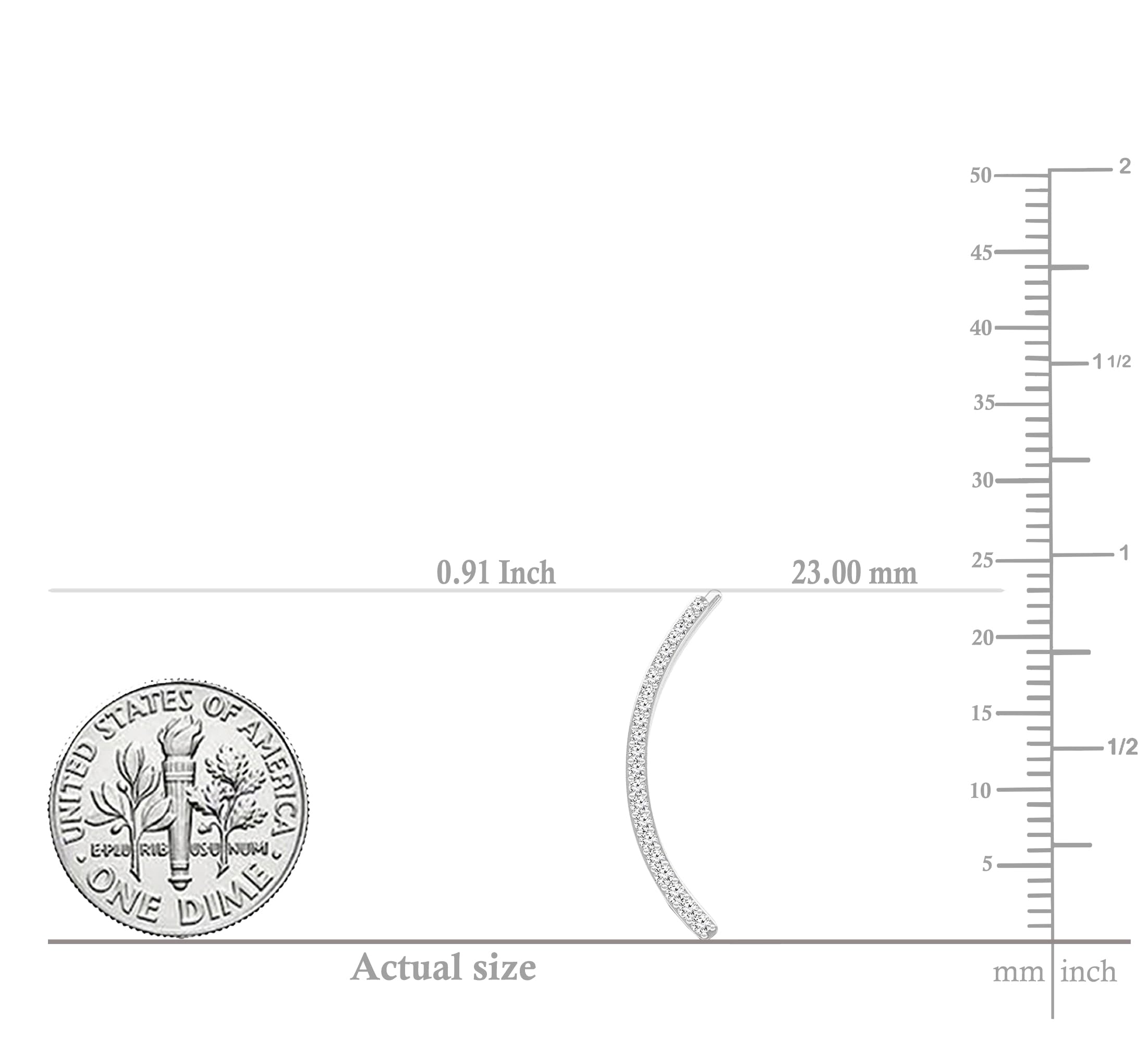 Dazzlingrock Collection 0.22 Carat (ctw) Round White Diamond Crawler Climber Earrings for Women in 925 Sterling Silver