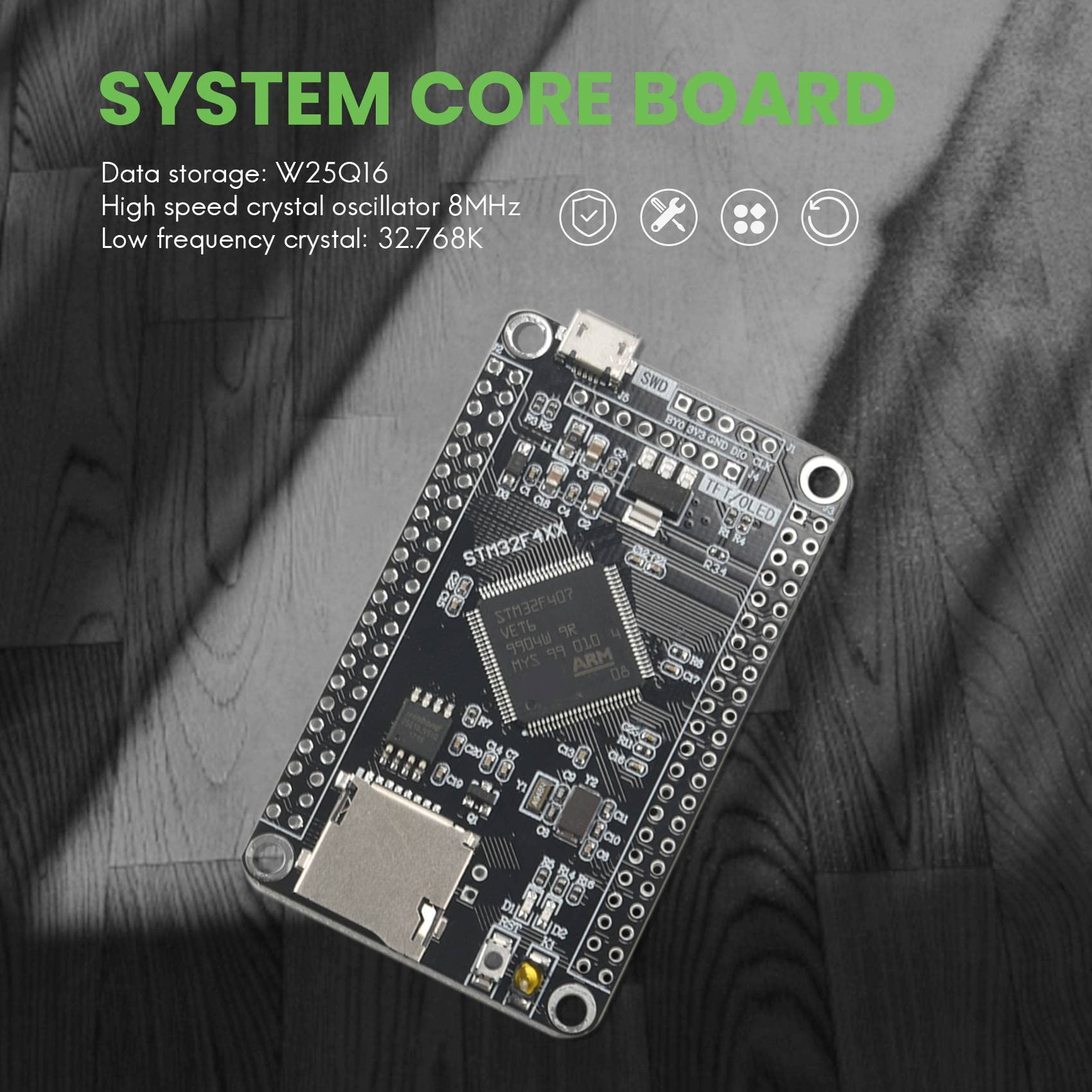 Limnyves STM32F407VET6 STM32 System Core Board STM32F407 Development Board F407 Single-Chip Learning Board, black