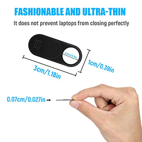 Laptop Camera Cover Slide, 0.028 Inch Ultra Thin Laptop Camera Cover Blocker, Laptop Accessories for iPhone MacBook Laptop, Desktop, PC, Tablet, Protect Your Visual Privacy Security (Pink-3 Pack)