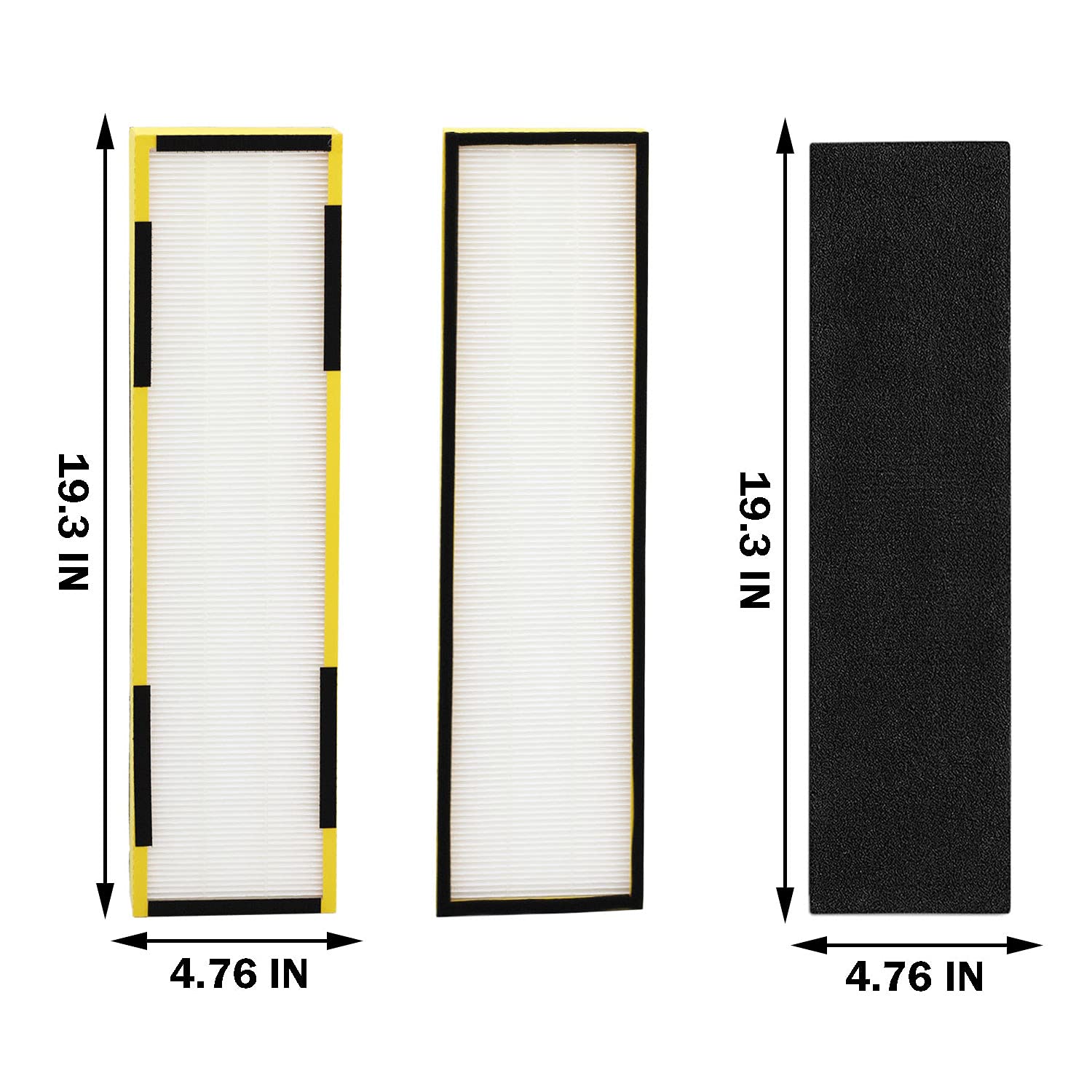 FATATP 2 Pack FLT5000 Filter C Replacement for AC5000 AC5000E AC5250PT AC5350B AC5350W AC5300B AP2800CA with 8 Pack Pre-Filters
