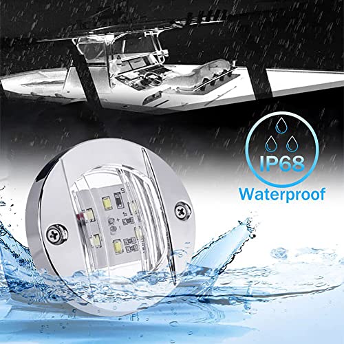 ikasus Round Trailer LED Marker Clearance Tail Lights,12V/24V Waterproof Led Trailer Light,Green 6 LED Stop Turn Tail License Brake Running Light Lamp for Trailers Boat Trailer Truck Marine Camper RV