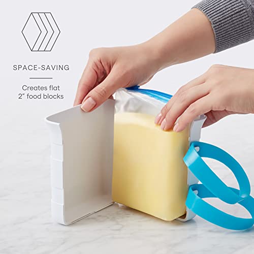 YouCopia FreezeUp Freezer Food Block Maker, 2 Cup, 2-Pack, Meal Prep Bag Container to Freeze Leftovers and Soup