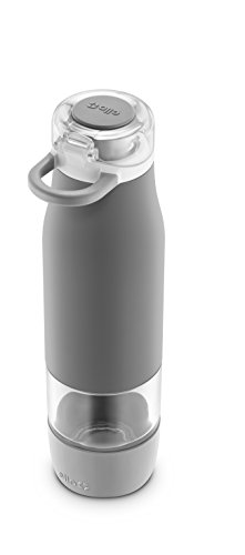 Ello Aura BPA-Free Glass Water Bottle, Grey, 24 Oz