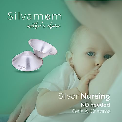 Silvamom® The Original Silver Nursing Cups | Nipple Shields for Nursing Newborn Breastfeeding | 925 Silver | Nickel Free | Newborn Essentials Must Haves | Soothies and Protect (Regular Size)
