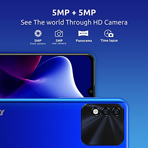 Xgody X60 Pro Unlocked Smartphones, 6.5 Inch Android 9.1 OS Cheap Cell Phones, 2022 4G Dual 5MP Camera and Dual SIM Phones, 3000mAh Massive Battery, Face Recognition (Blue)