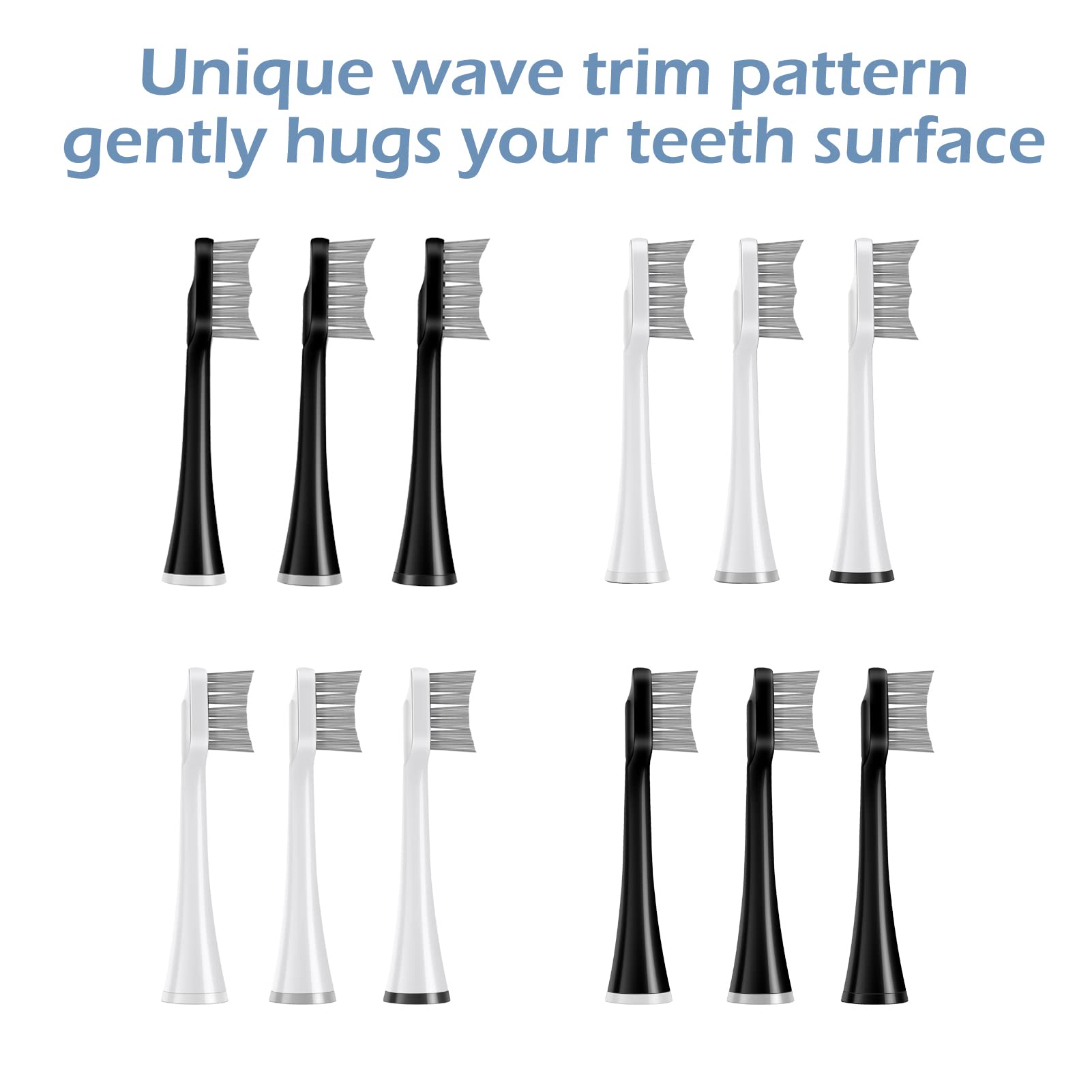 Flossing Tooth-Brush Head Replacements for BY BARNEY Electric Sonic Toothbrush and Water Flosser Combo,Compitable with Professional Flossing Toothbrush(Full Size, White)