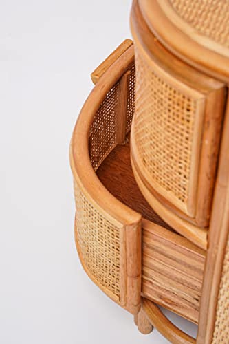 Handmade Bedside Table with Drawers, Night Stand, End Table, Baby Keepsake, Nursery Decor, Bohemian, Rattan Seagrass