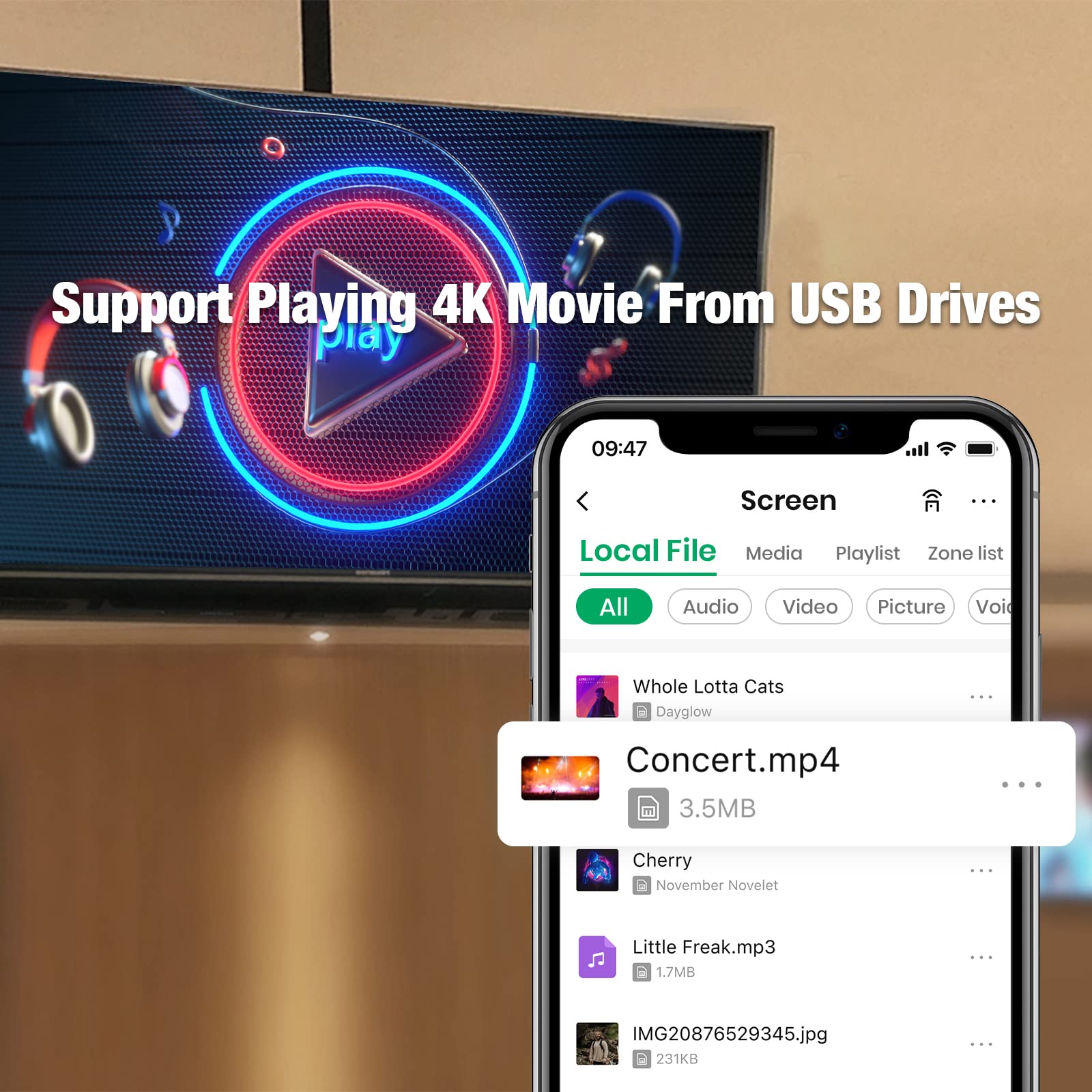 Link&Link 4K HDMI Digital Signage and Media Player, Support USB Drives and TF Cards, APP and Remote Control, Customizable Templates, Business Digital Board