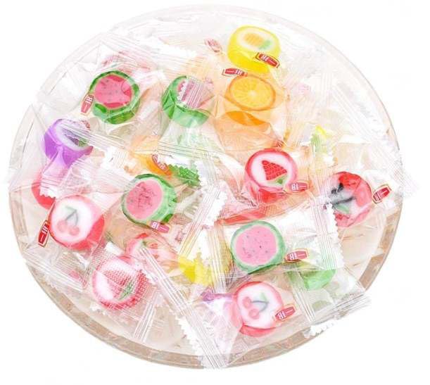 Fruit Slices Candy - Hard Candy Bulk 1 lb Bag of Individually Wrapped Small Candy Fruit Slices (approx. 113 pcs) Hard Candies Assortment - Great for Candy Buffet - Office Candy - Treat Bags