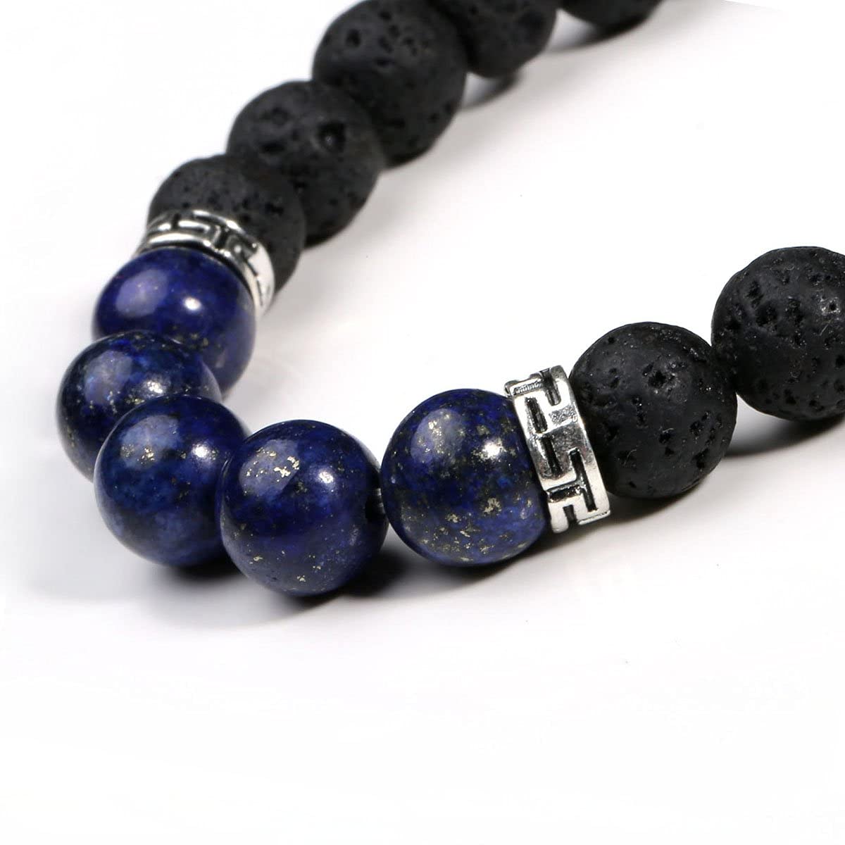 Eigso 7 Pcs Chakra Beaded Stone Bracelets for Women Men Unisex Buddhist Obistian Lava Rock Meditation Wristbands for Woman Man