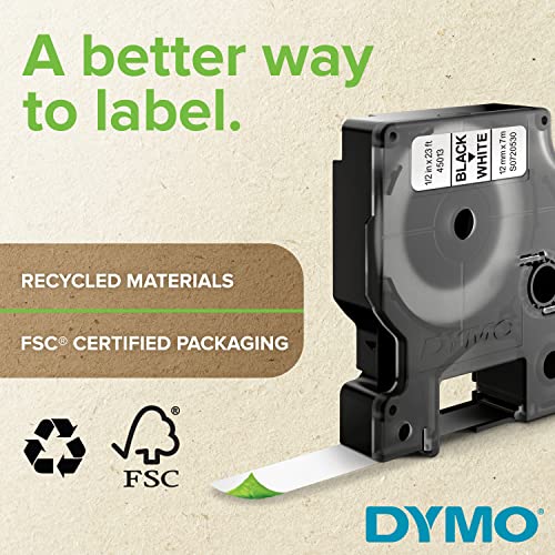 DYMO Rhino Industrial Flexible Nylon Labels, 3/4" x 11.5', Black Print on Yellow Tape