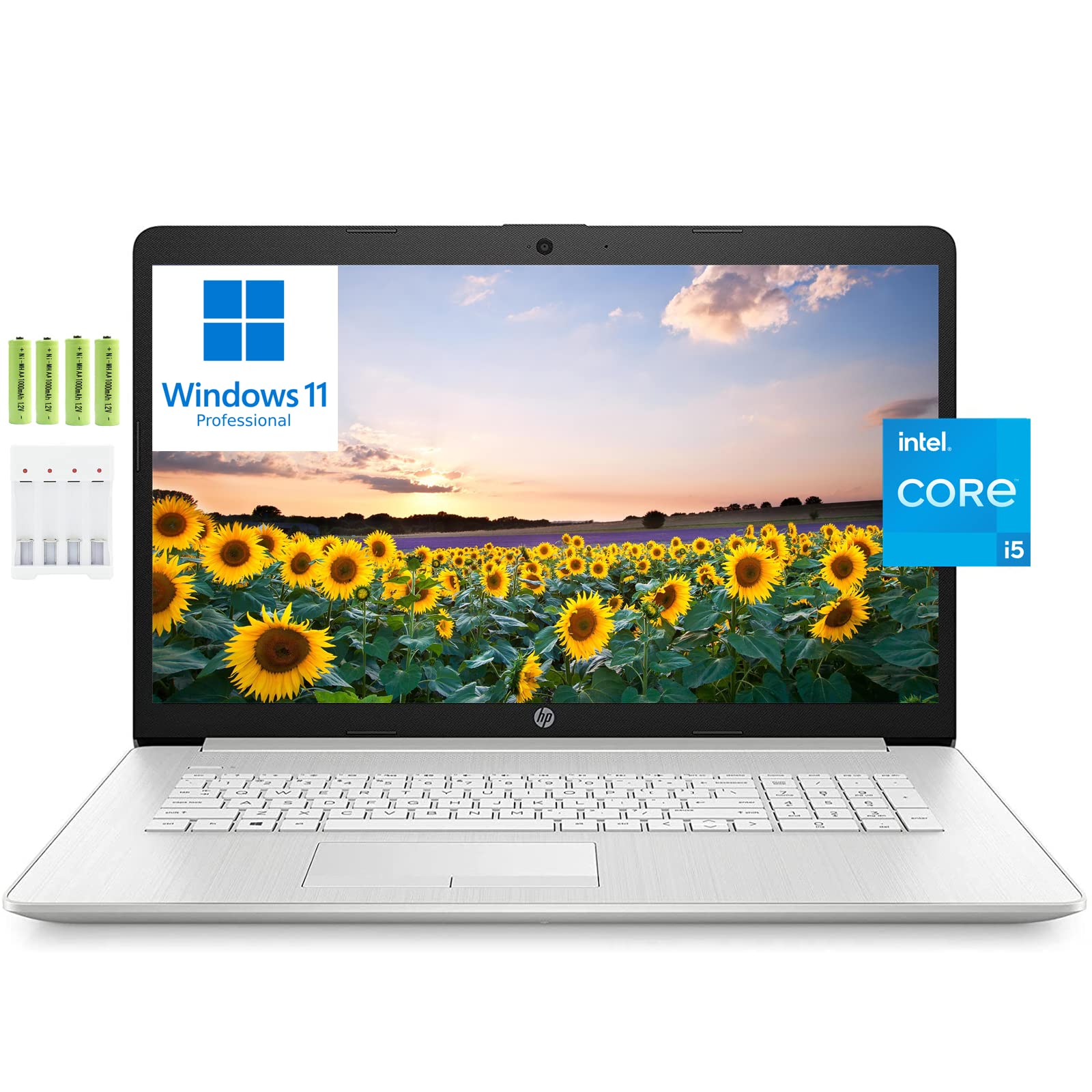 HP [Windows 11 Pro] 17 17.3" FHD Business Laptop, 11th Gen 4-core i5-1135G7 (Beats i7-1065G7), 32GB RAM, 2TB PCIe SSD, Intel Iris Xe Graphics, Backlit Keyboard, Wi-Fi 5, Bluetooth, Webcam, w/Battery