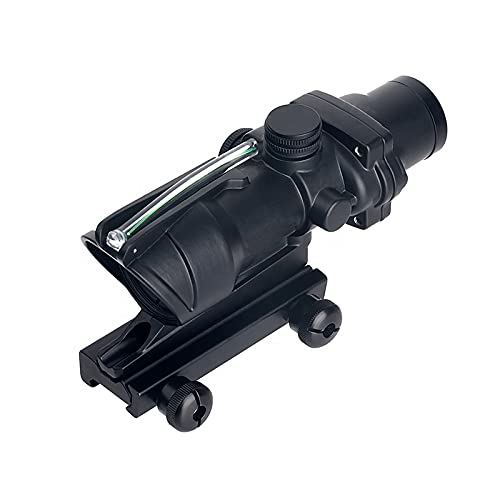 E-Tactical 4x32 Black Scope Green Cross Glass Fiber Scope Glass Etched Reticle Real Fiber Optics Optical Scope