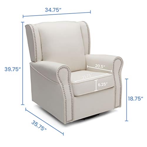 Delta Children Middleton Upholstered Glider Swivel Rocker Chair, Cream