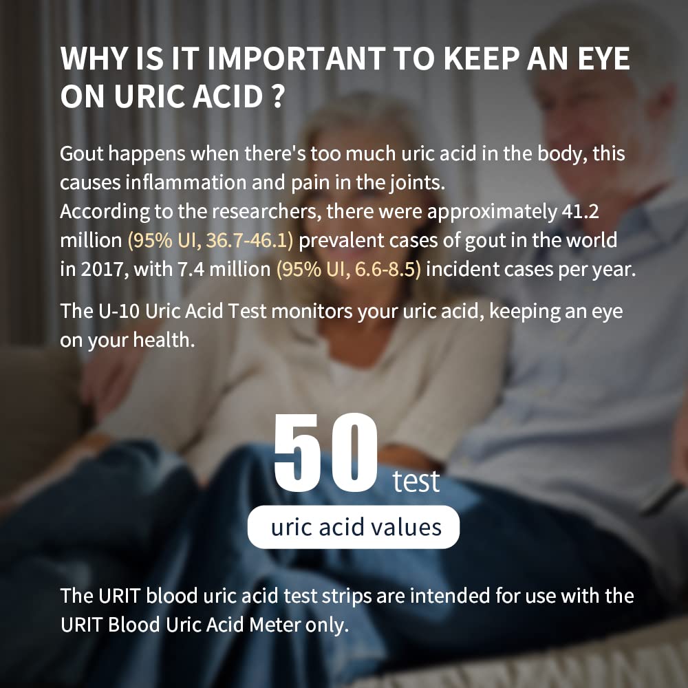 URIT 50 Pack UA Test Strips for URIT U-10, 25 Test Strips Per Box. (Includes 50 Test Strips and 50 lancets.)