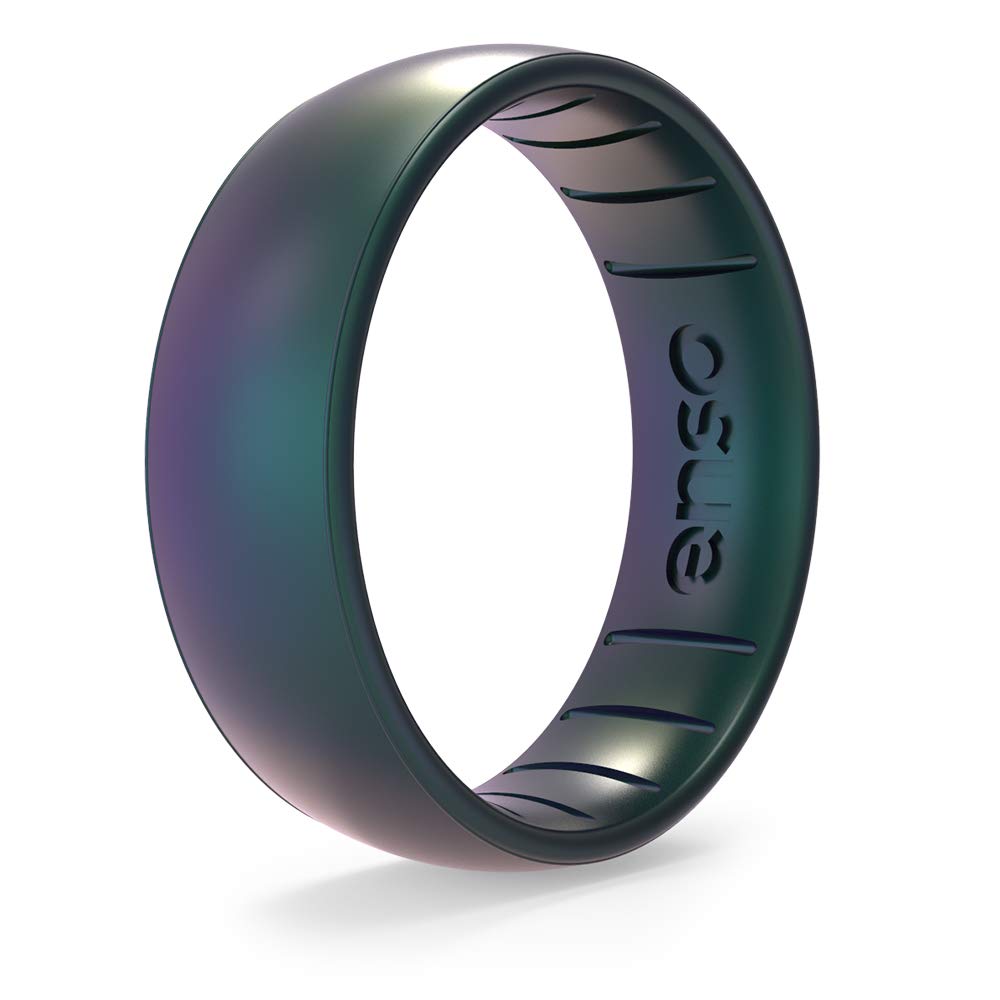 Enso Rings Classic Legend Silicone Ring - A Silicone Ring Made in The USA - an Ultra Comfortable, Breathable, and Safe Silicone Ring - Men's and Women's Silicone Wedding Ring (Mermaid, 10)