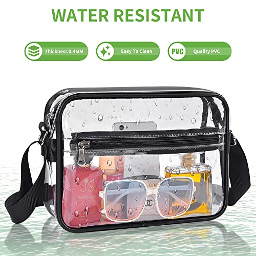 MAY TREE Clear Crossbody Bag Stadium Approved Clear Messenger Bag Suitable for Work, Travel, Concert and Sport Event
