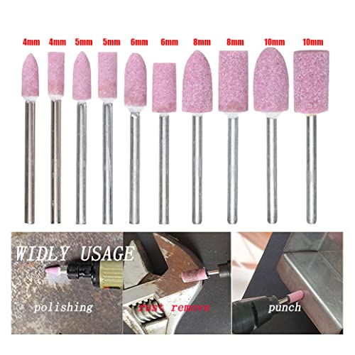 ๐๐ฎ๐จ ๐ค๐ 100 Pcs Rotary Grinding Stone - 1/8'' Shank Aluminum Oxide Sanding Kits Abrasive Stone Grinding Points Polishing Kits for Dremel Rotary Tool (Red)
