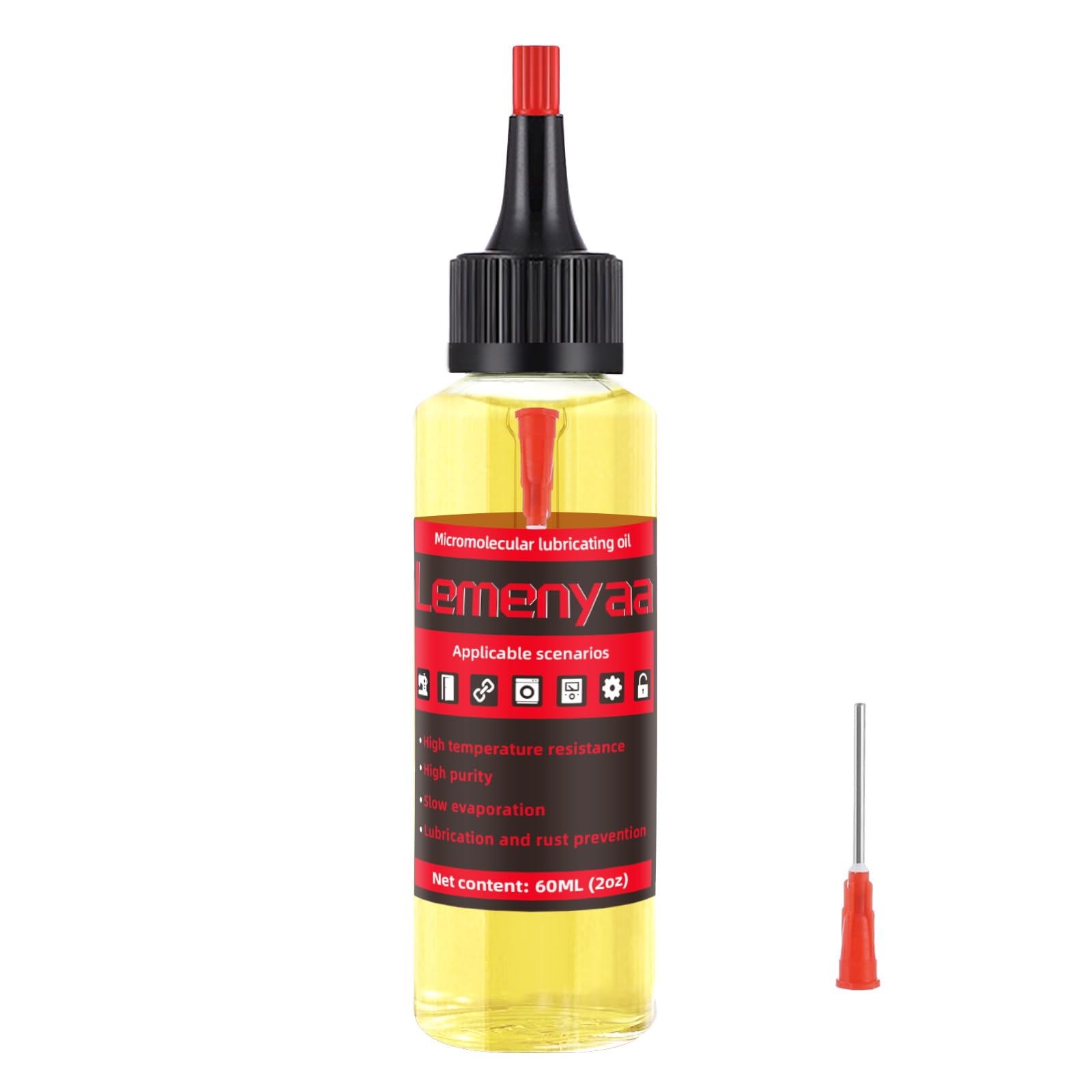 Lemenyaa Door Hinge Lubricant, 2 oz, Silicone Penetrating Oil, Squeak Fix Now-Now, Strong Lube&Rust Inhibitor for Garage Door, Hinge, Lock, Chain, Drawer Slide, Sliding Door(32#)-by Lemenyaa
