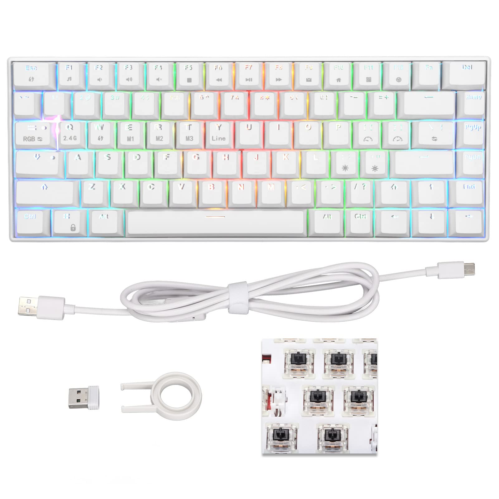 Gaming Keyboard 82 Keys Mechanical Keyboard for PC Desktop Laptop