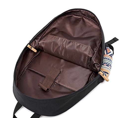 Swacort Backpack For Women Casual Lightweight Canvas Backpacks Travel Daykpack Cute Fashion Shoulder Carry-on Bookbag Black Daykpack
