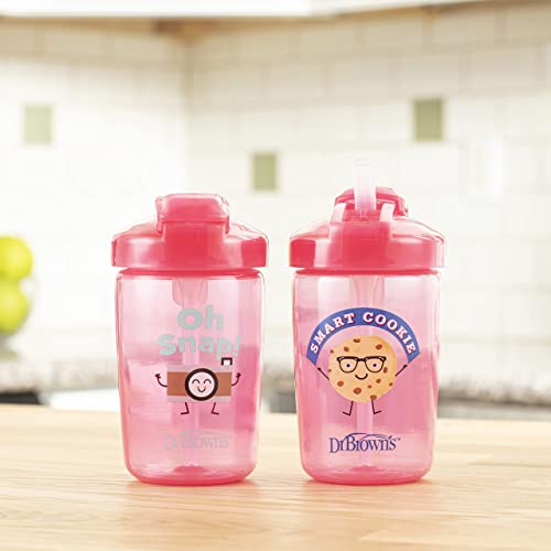 Dr. Brown’s Milestones Sippy Cup with Straw - Pink - 2pk - 12m+