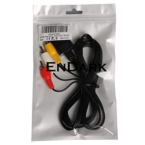 eJiasu AV Cable RCA Composite Cord Stereo Audio Video for tv Compatible with Nintendo 64 Gamecube | NGC | 64 | N64 | Super SNES (1.75m/5.8ft)