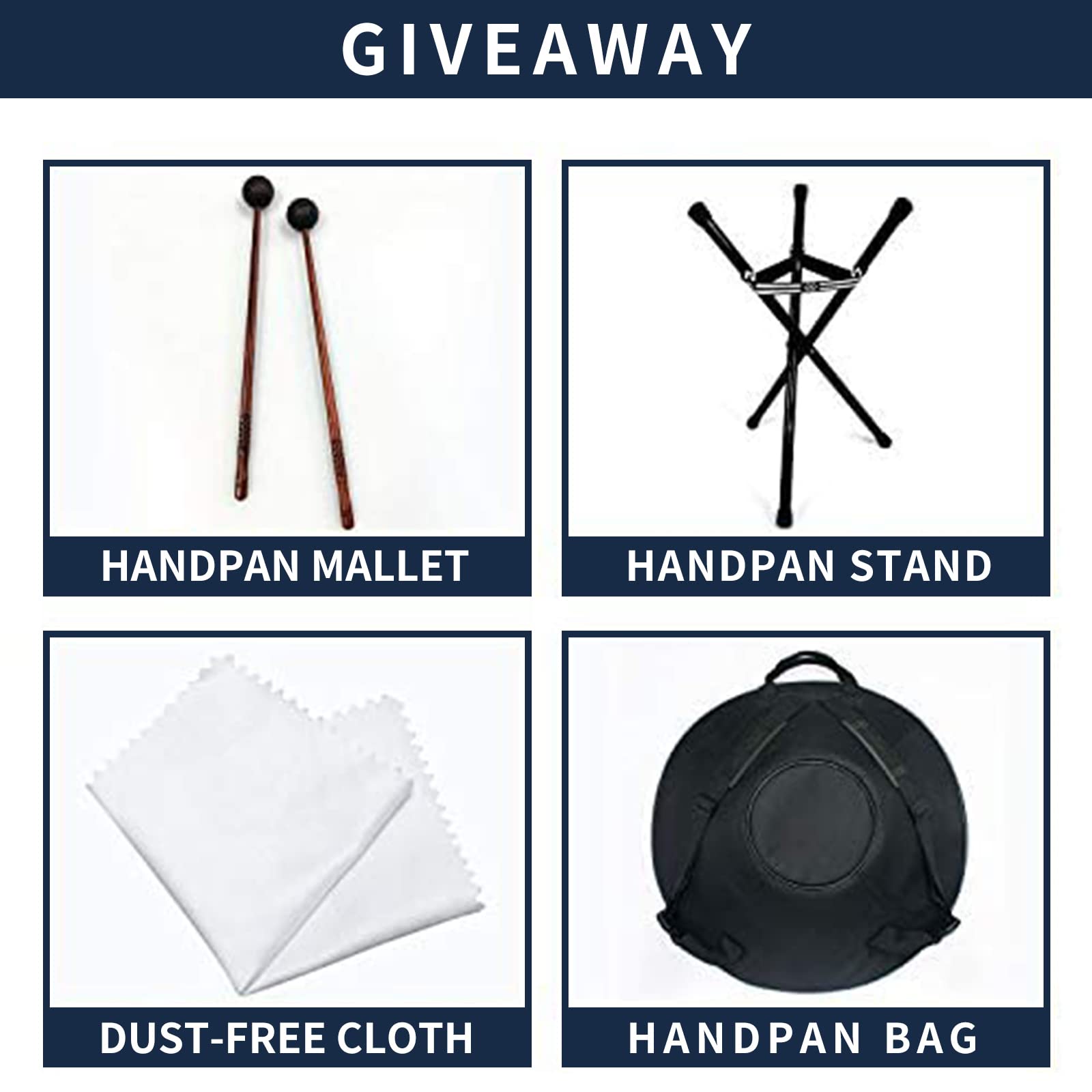 Handpan Drums Sets AETOO D Major 22 inches 10 notes Steel Hand Drum with Soft Hand Pan Bag, 2 handpan mallet,Handpan Stand