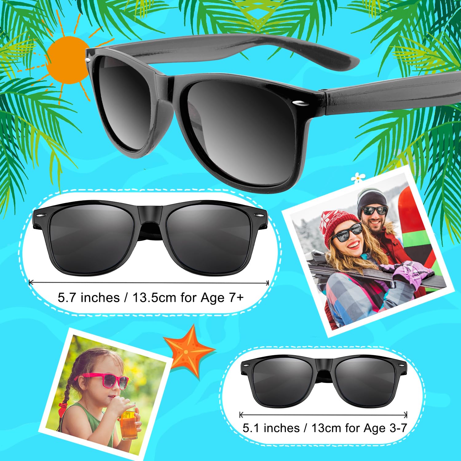 Morcheiong 12 Pack Party Sunglasses in Bulk for Birthday Summer Party Goody Bag Fillers Favors (Black)