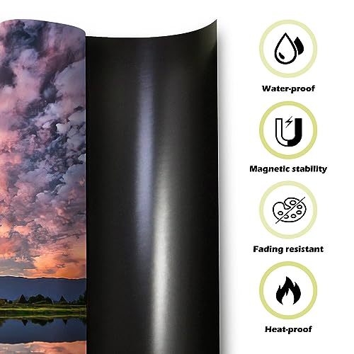 Dishwasher Magnet Cover Dramatic Pink Clouds Reflection Magnetic Refrigerator Stickers Decorative Appliance Cover Fridge Panels Metal Door Garage 23x26in