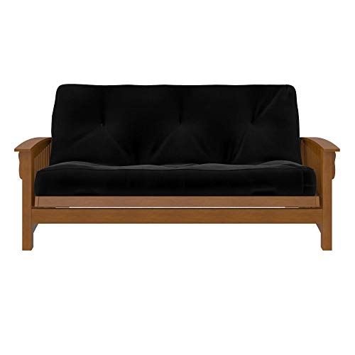 DHP 8 Inch Independently Encased Coil Futon Mattress, Black Microfiber