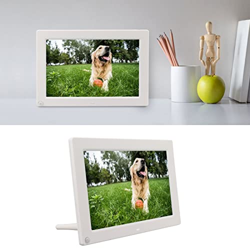 Digital Photo Frame Human Body Induction Photo Preview Electronic Photo Frame White for Home (US Plug)