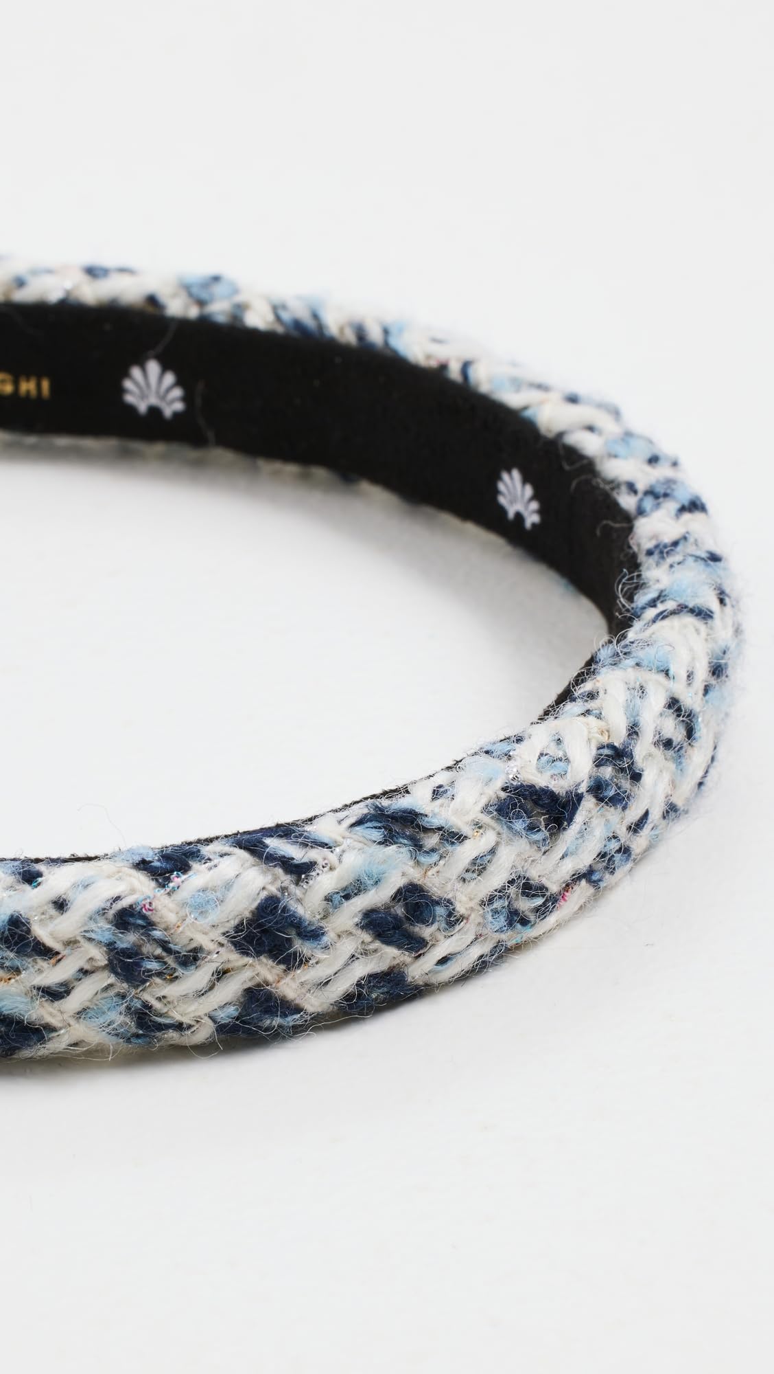 Lele Sadoughi Women's Tweed Gigi Headband, Navy, Blue, Plaid, One Size