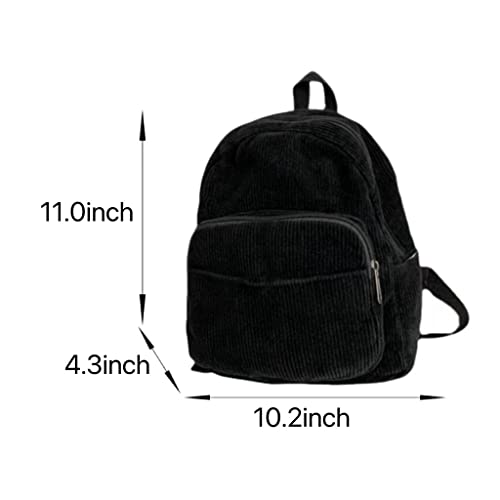 MININAI Aesthetic Backpack Mini Classic Corduroy College Backpack for Women Cute Retro Grunge Backpack Casual Daypack (One Size,White)