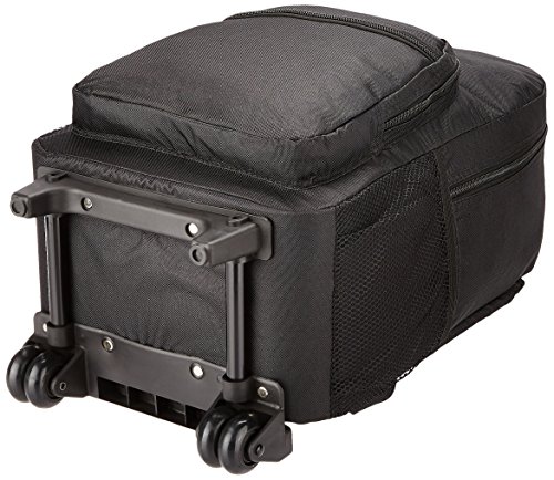 Rockland Double Handle Rolling Backpack, Black, 17-Inch