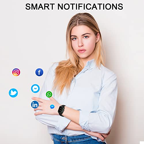 KAKTIN Smart Watch for Men Women,Smartwatch with Bluetooth Call(Answer/Make Call), 1.85" Touch Screen Fitness Watch Tracker with IP68 Waterproof, 100+Sports Compatible with Android iPhone iOS (Black)