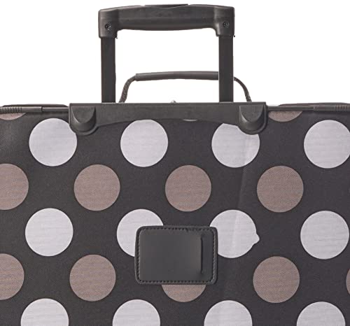 Rockland Escape 4-Piece Softside Upright Luggage Set, Telescoping Handles, Black Dot, (14/19/24/28)
