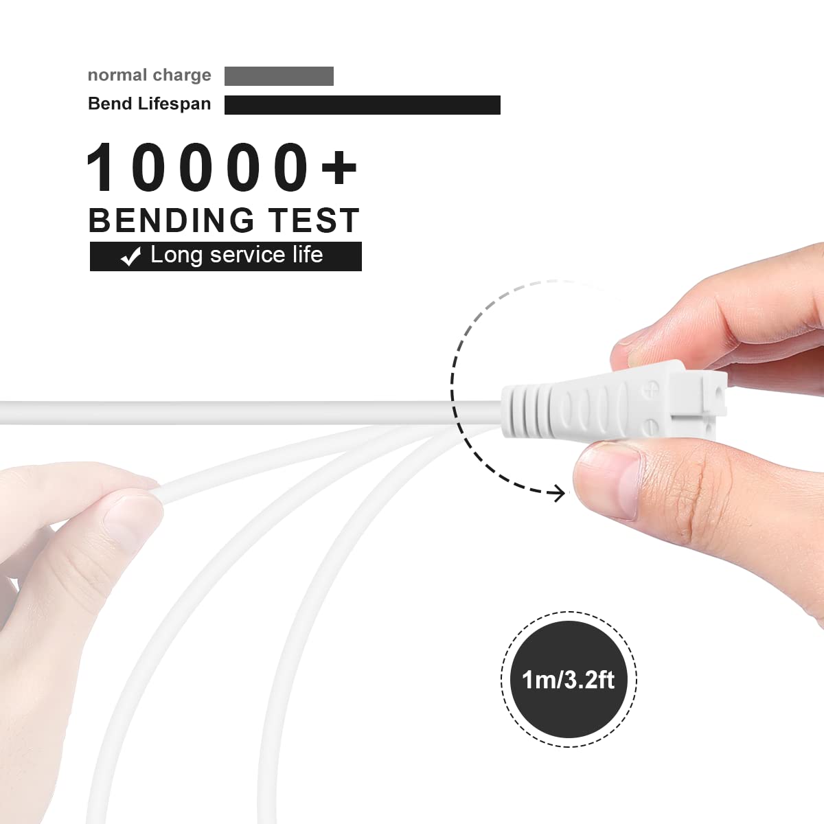 Lenink Charger Compatible with Panasonic ES2216PC/ES2207P, USB Charging Cable Cord Replacement for Electric Shaver (1m/3.2ft, White)