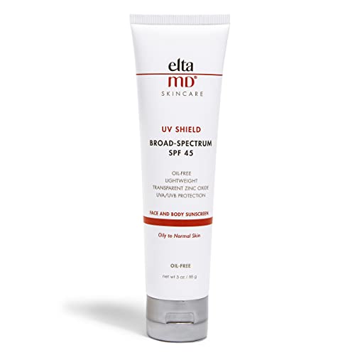 EltaMD UV Shield Full-Body Sunscreen Lotion Broad-Spectrum SPF 45, Non-Greasy, Sheer, Dermatologist-Recommended Face Sunscreen with Zinc Oxide, 3 oz