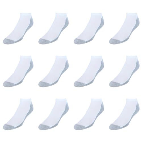 Hanes Men's, X-Temp Cushioned No Show Socks, 12-Pack, White, 12-14